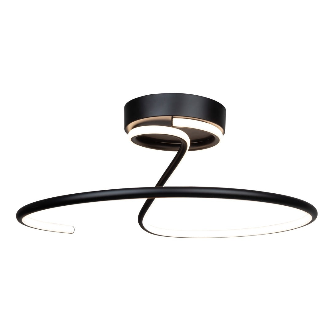 LED Black Halo Wrapped Frame with Acrylic Diffuser Semi Flush Mount ...