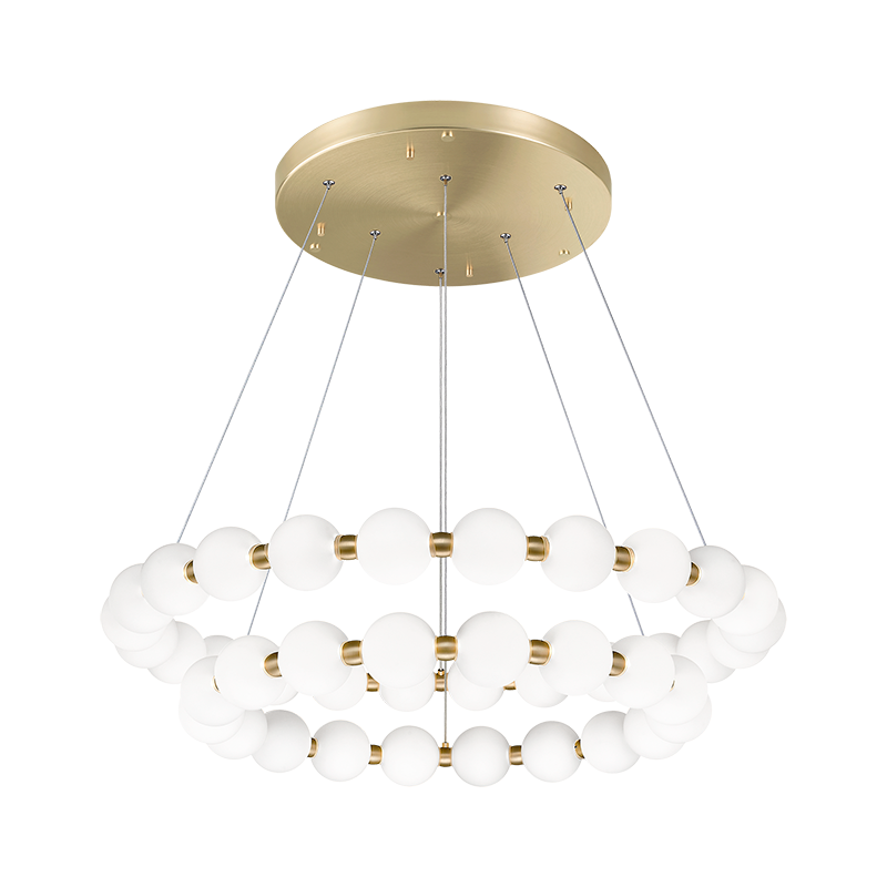 LED Oxidized Gold Frame with Frosted Glass Diffuser Double Ring Chande ...